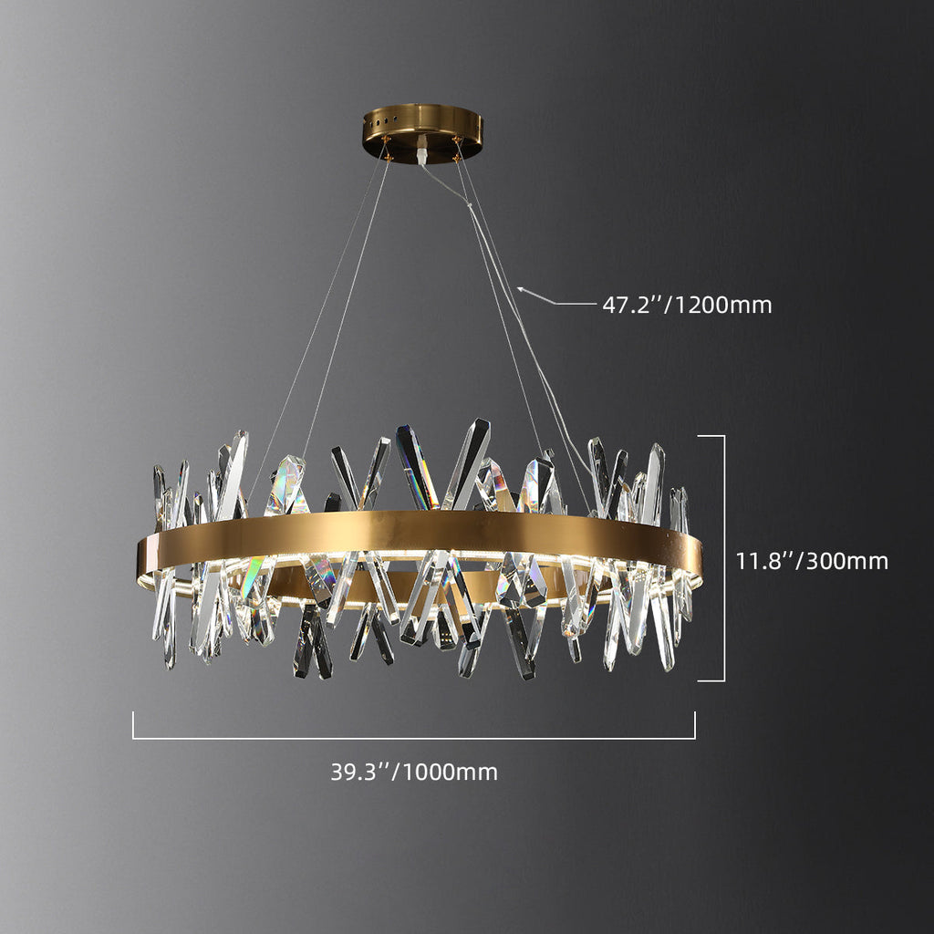 Modern stainless steel first-class crystal strip Chandelier – JinYi